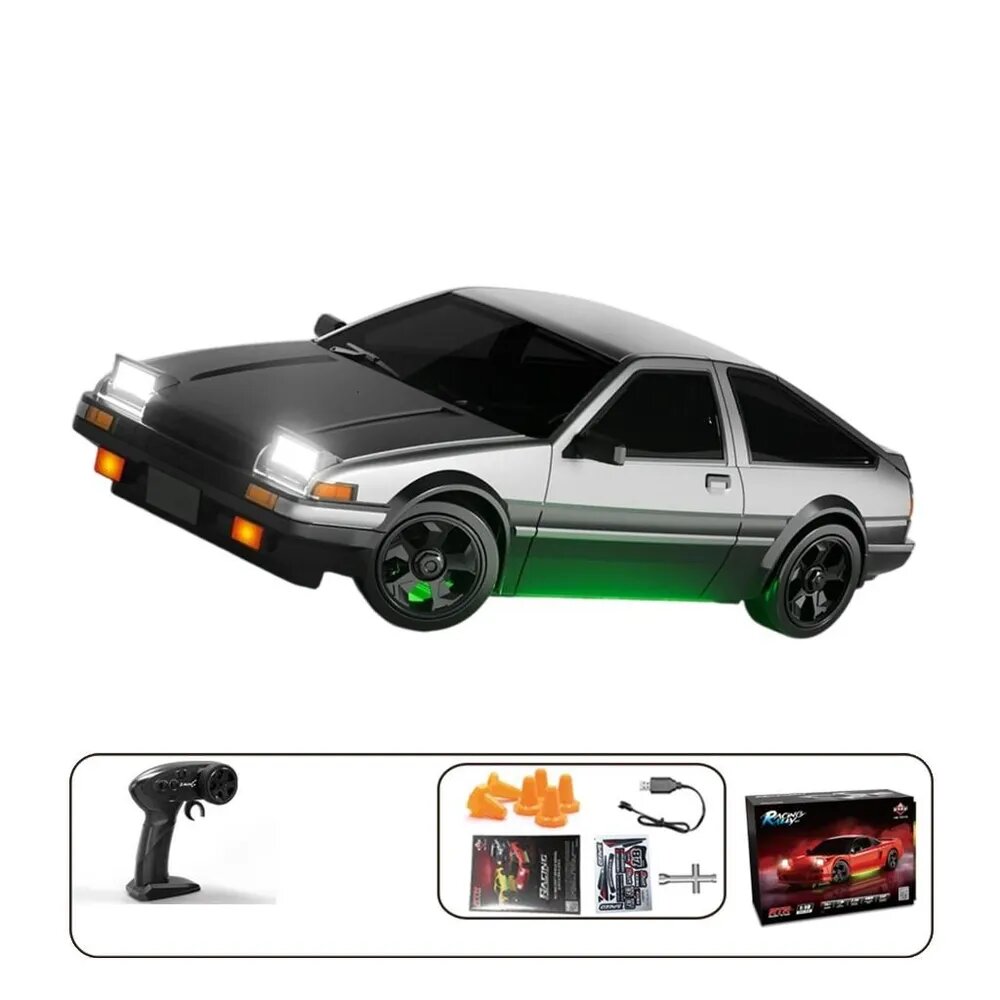 Профессиональный дрифт-кар 1:18 4WD с прочным ABS корпусом для подростков, Черный серый