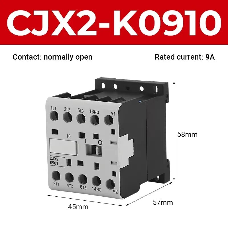 Миниатюрный контактор CJX2-K0910 K1210 K1610 230В 6/9/12/16А