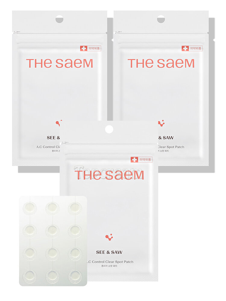 The Saem Патчи для борьбы с акне, 3 упаковки See & Saw A.C Control Clear Spot Patch