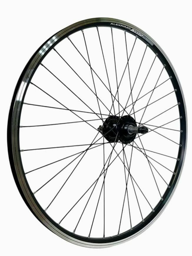 Колесо заднее 26 D ALEXRIMS трещотка эксцентрик / обод двойной алюм. черн. CNC SSE F/V 19х29 / втулка QUANDO сталь черн.