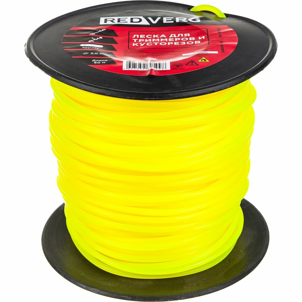 Леска для триммера 3,0 мм, 60 м, круглая REDVERG 6615948