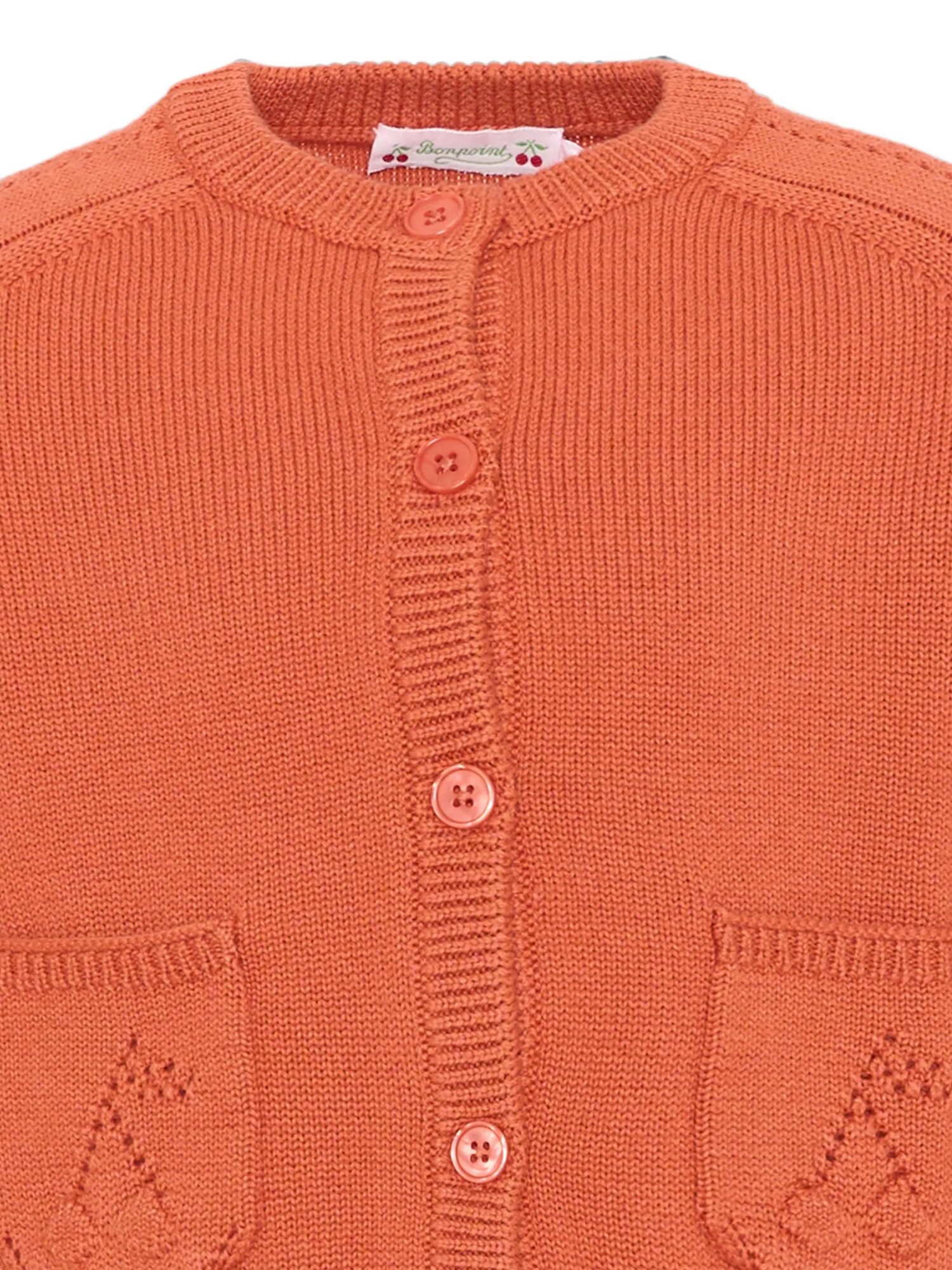 Кардиган Bonpoint Button-up cardigan, размер 12 лет, оранжевый — фото 1
