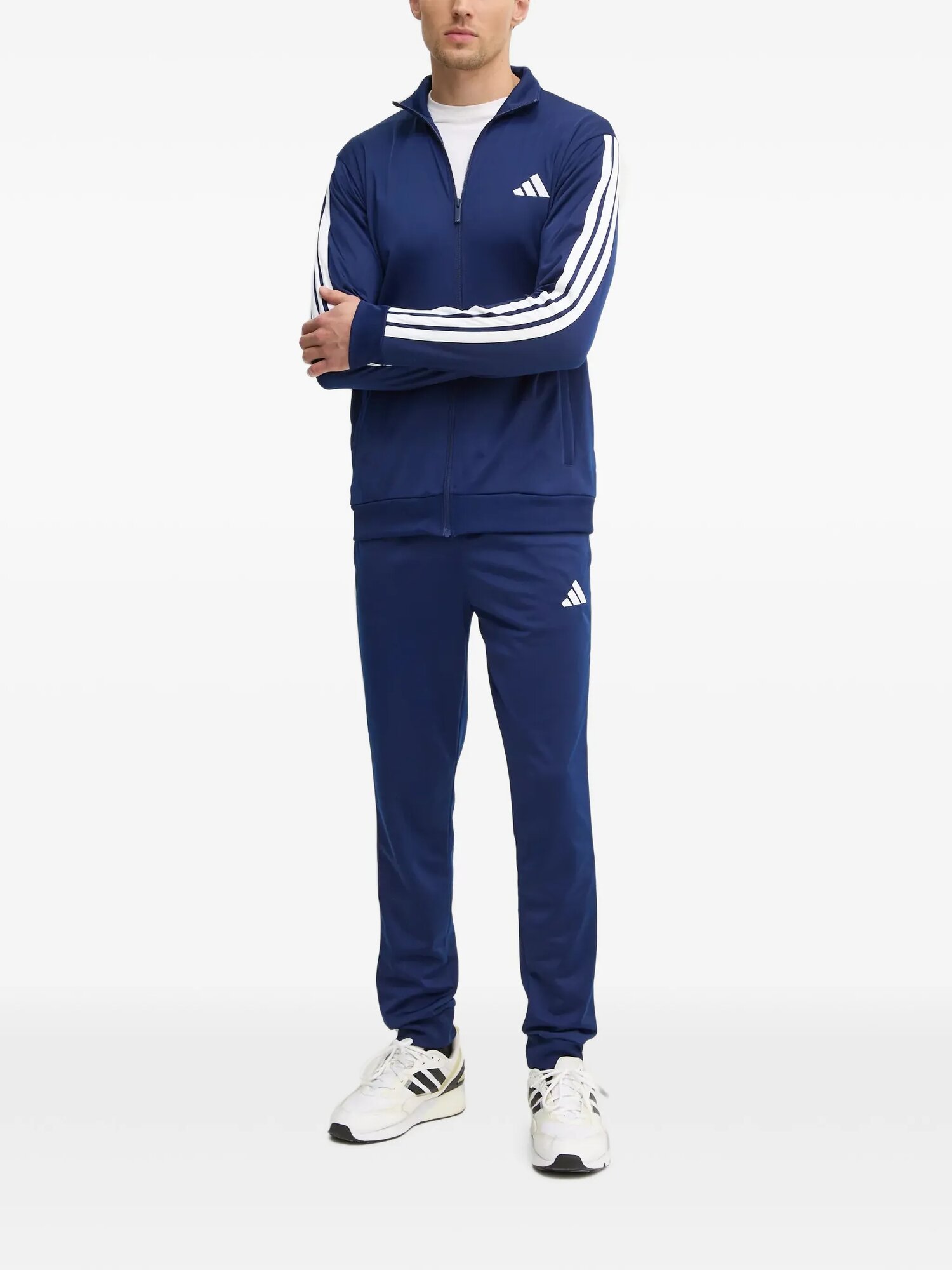 Толстовка adidas Side-stripe zip-up tracksuit, размер 50 GER, , blue — фото 1