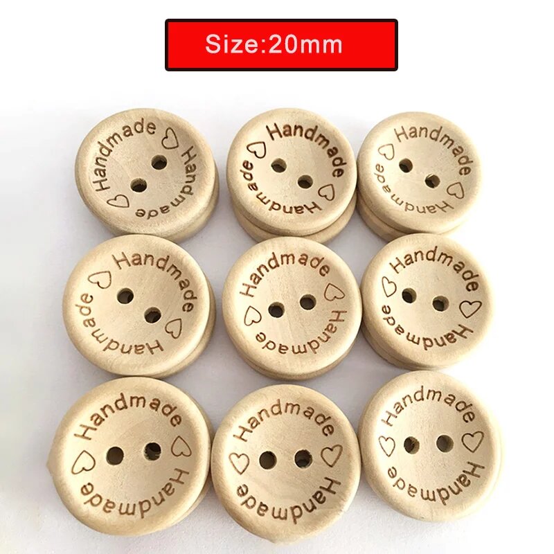 Деревянные пуговицы JING-SDIY 15/20/25 мм 50Pcs, Handmade 20mm