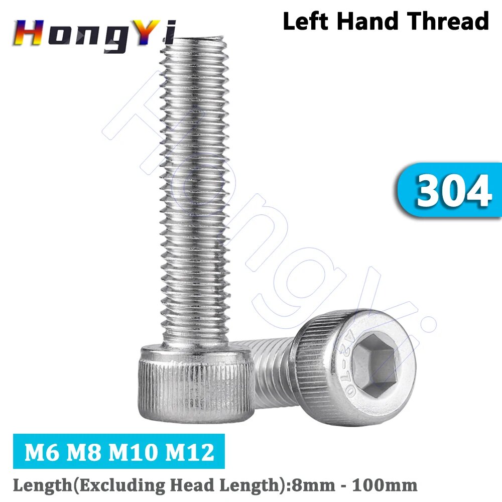 Винты нержавеющая сталь M6 M8 M10 M12 левая резьба M6x8mm (10pcs)