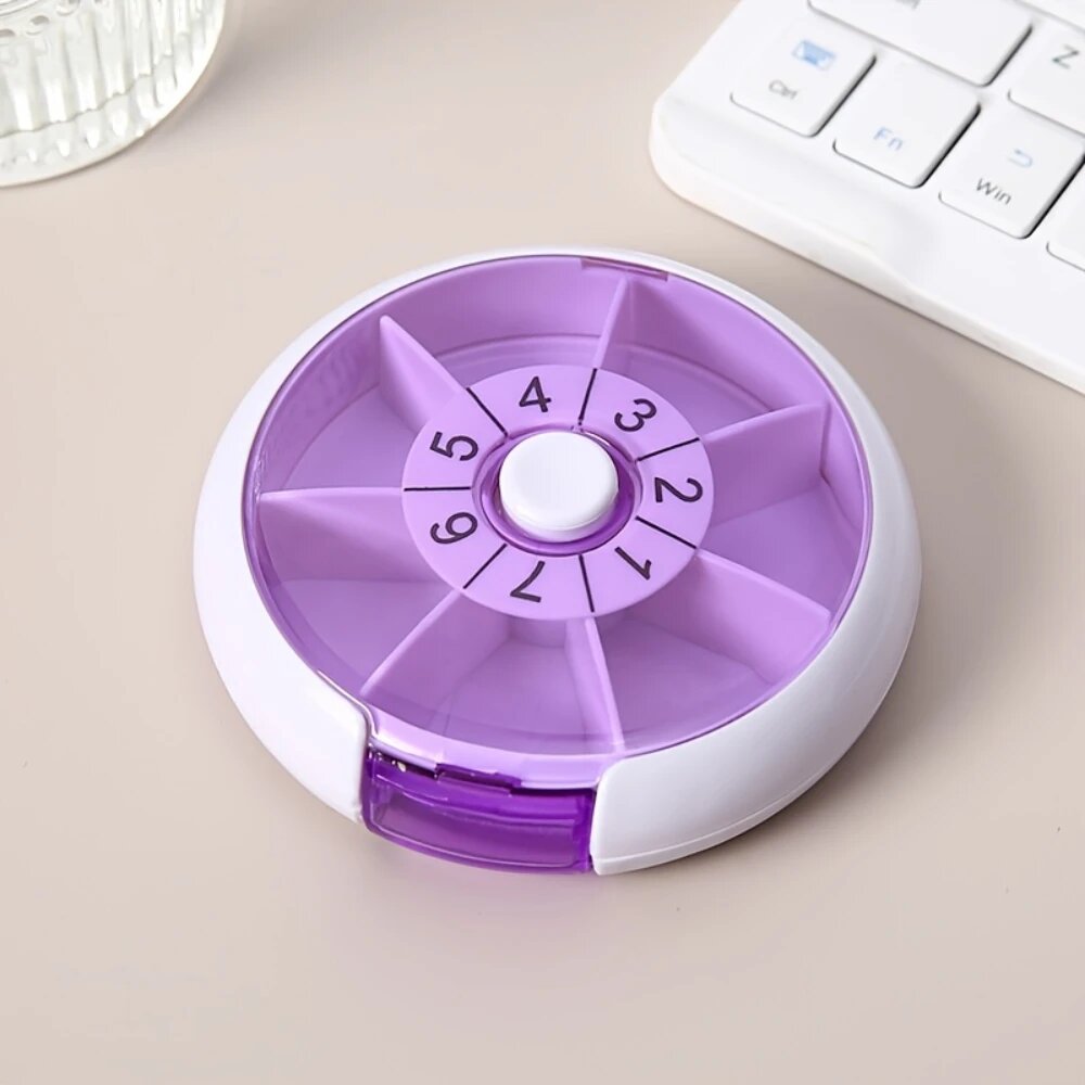 Круглый вращающийся органайзер для таблеток Untior Фиолетовый, purple
