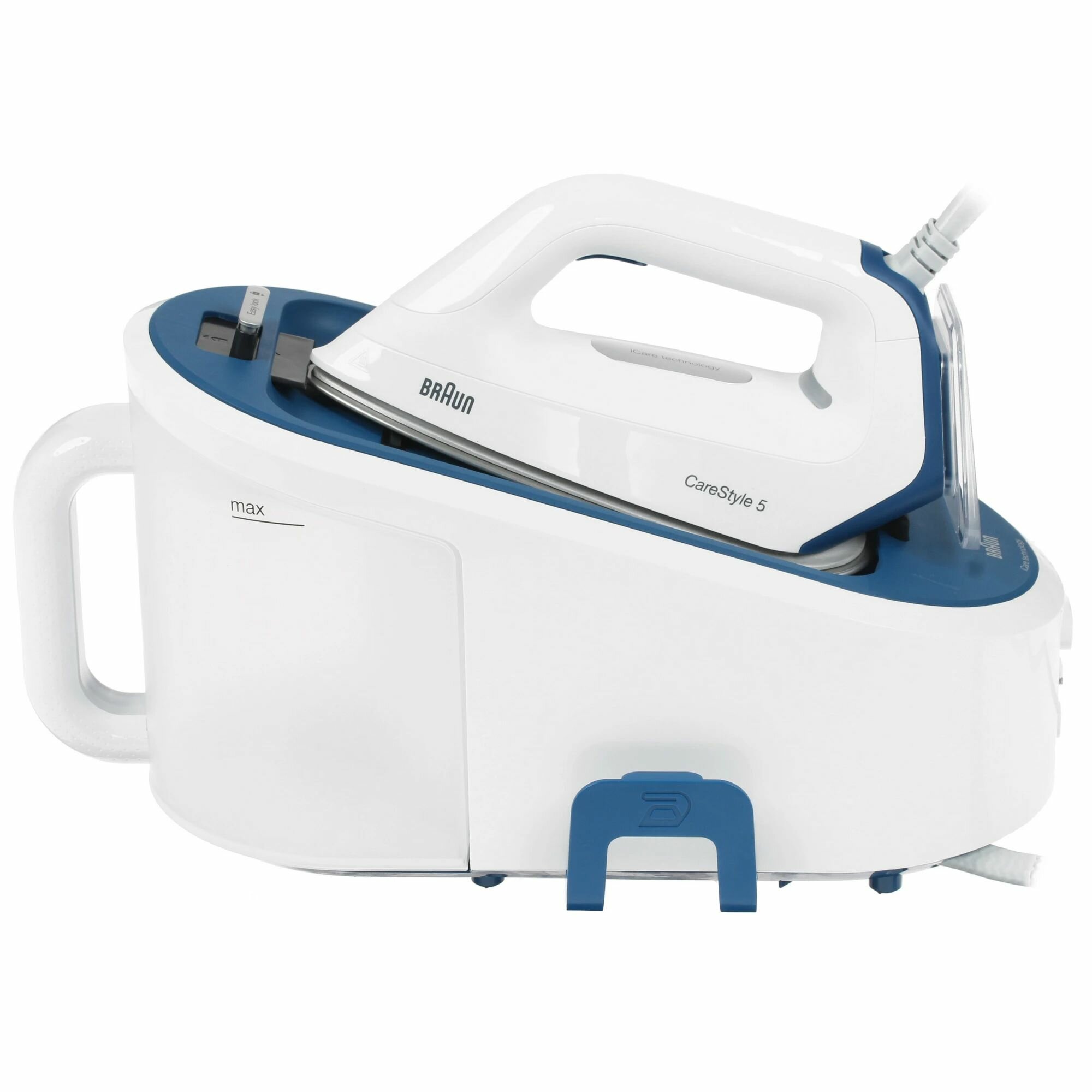 Парогенератор Braun IS 5145WH, 2400 Вт, 6,8 бар, пар 400 г/мин, резервуар 2 л, подошва Eloxal, белый