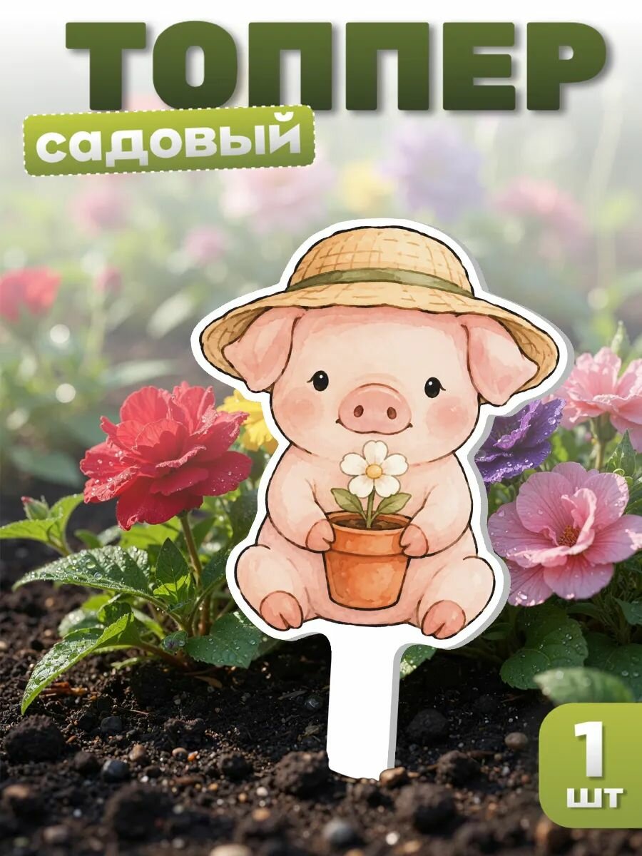 Садовые фигурки для дачи Хрюшка в шляпке