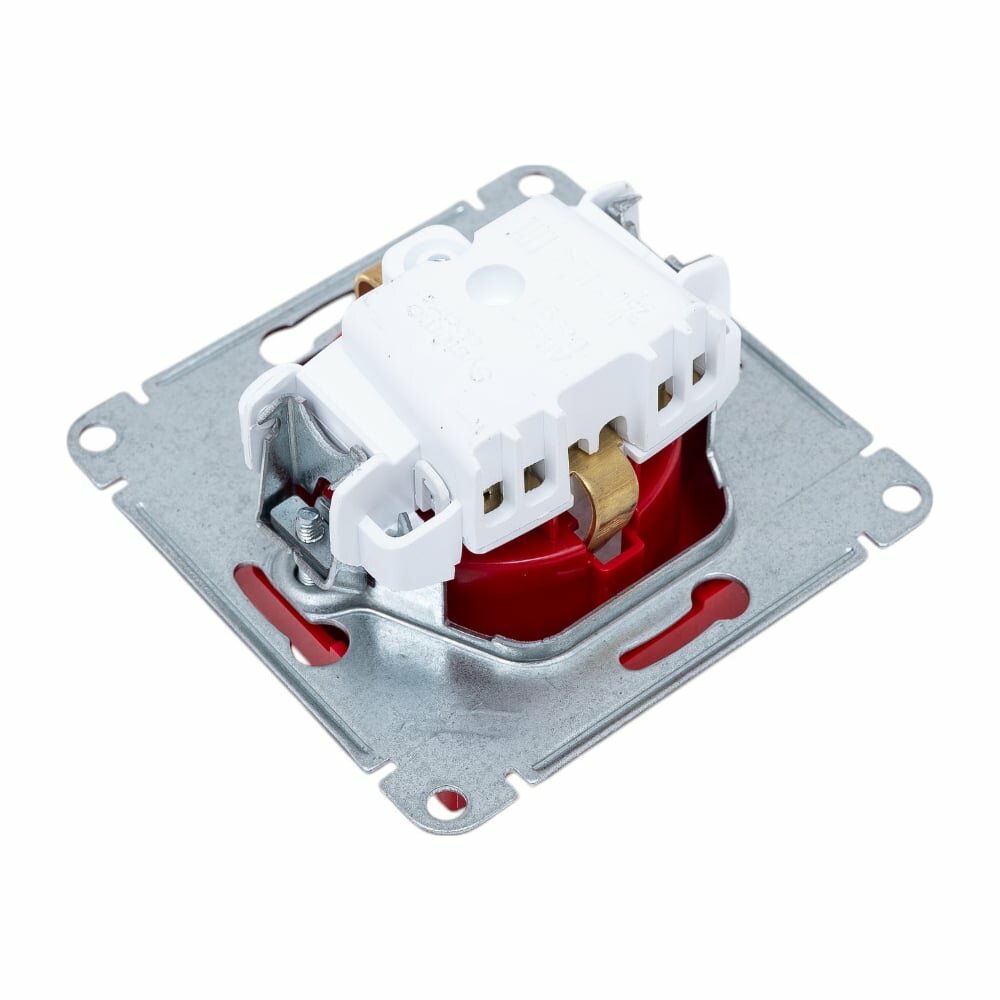 Розетка Systeme Electric AtlasDesign Красный с/з со шторками, 16А, механизм SE ATN002045 — фото 1