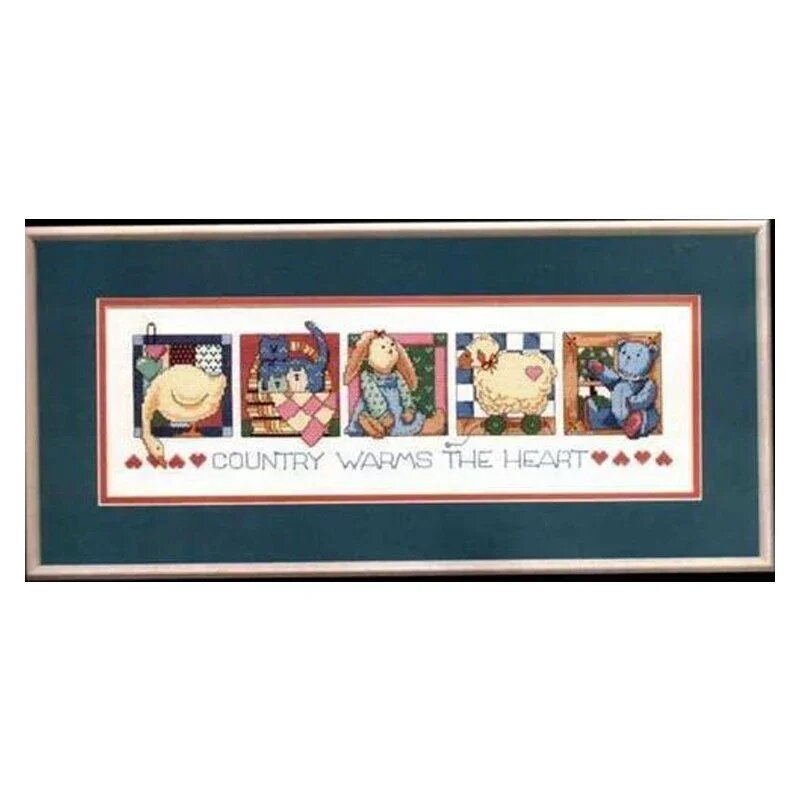 Набор для вышивки крестом Amishop "Страна согревает сердце", 5 животных 16CT unprint canvas