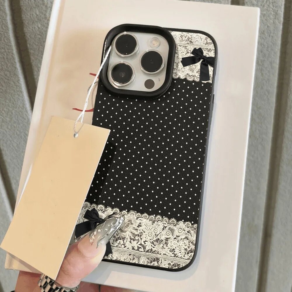 Мягкий силиконовый чехол Ins Polka Dots для iPhone 15 Pro Max, iPhone 16, 13, 11, 17, 14, 12 Pro Plus, кожаный противоударный чехол TU