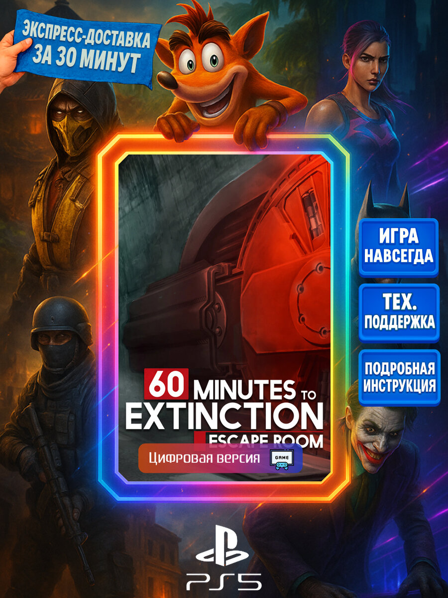 60 Minutes to Extinction: Escape Room PS5 | Моментальная доставка | Английский язык | Головоломки