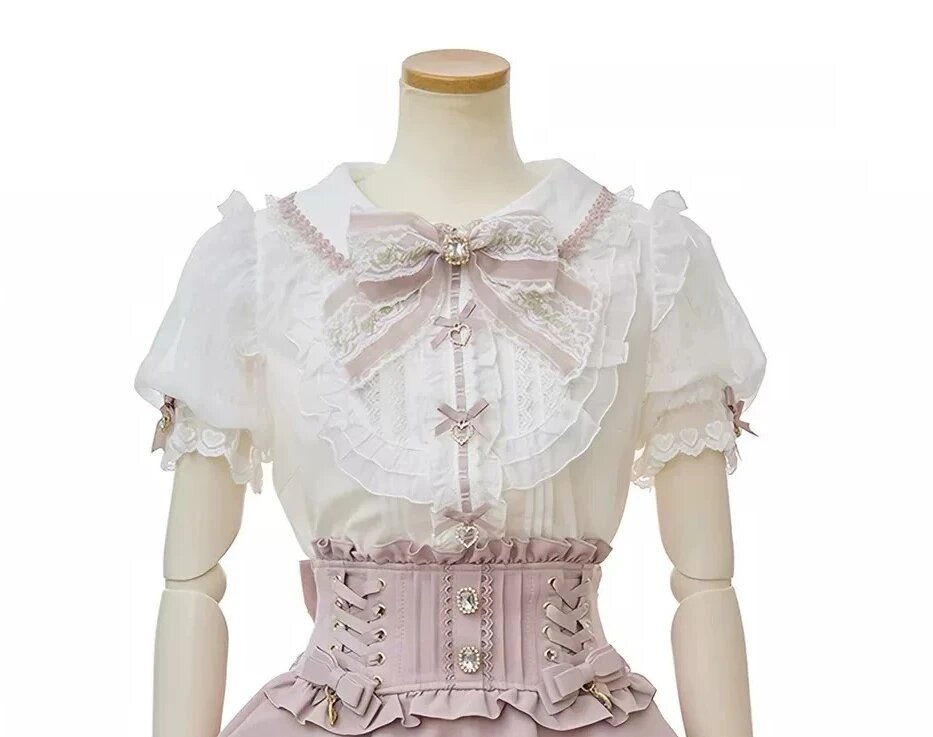 Японская блузка-рубашка в морском стиле Princess Розовый, S, Pink shirt