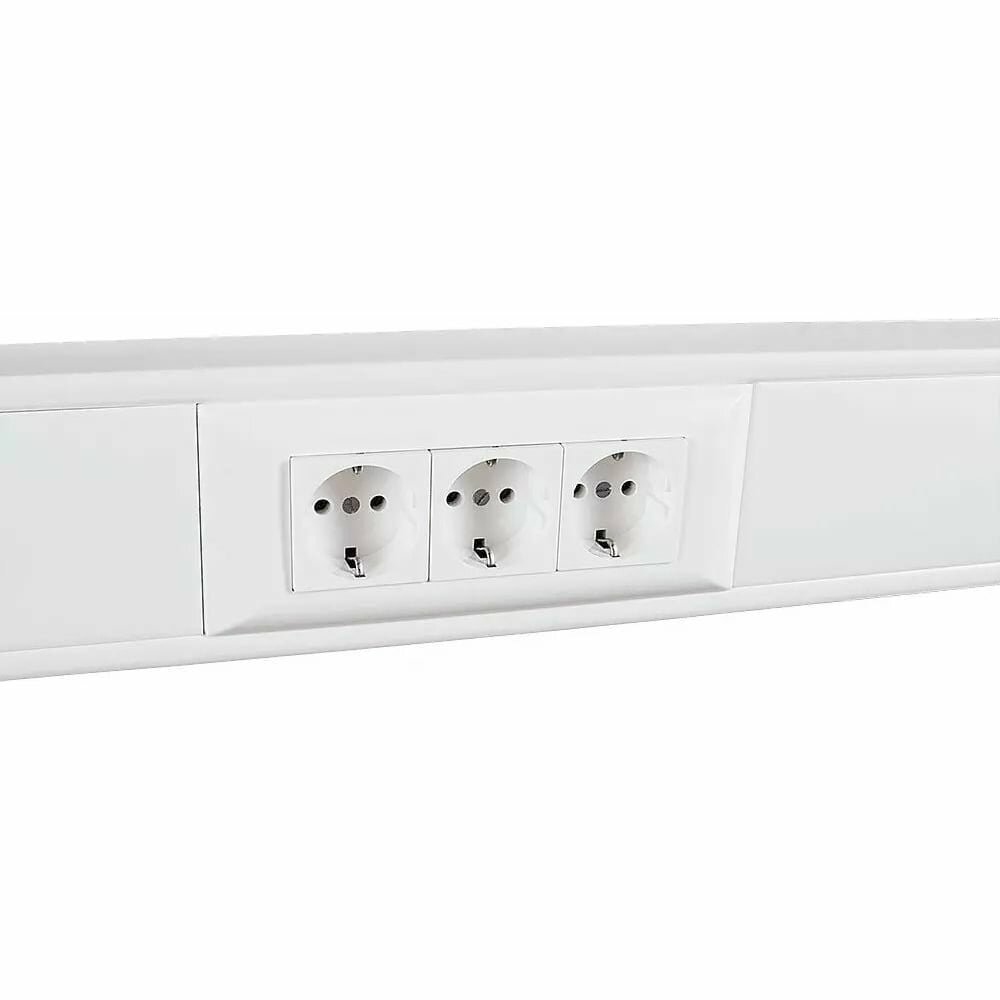 Суппорт с рамкой SPL на 3 поста 45x45 в профиль для кабельных каналов 100x50, 105x50, 6 шт. 100009S — фото 1