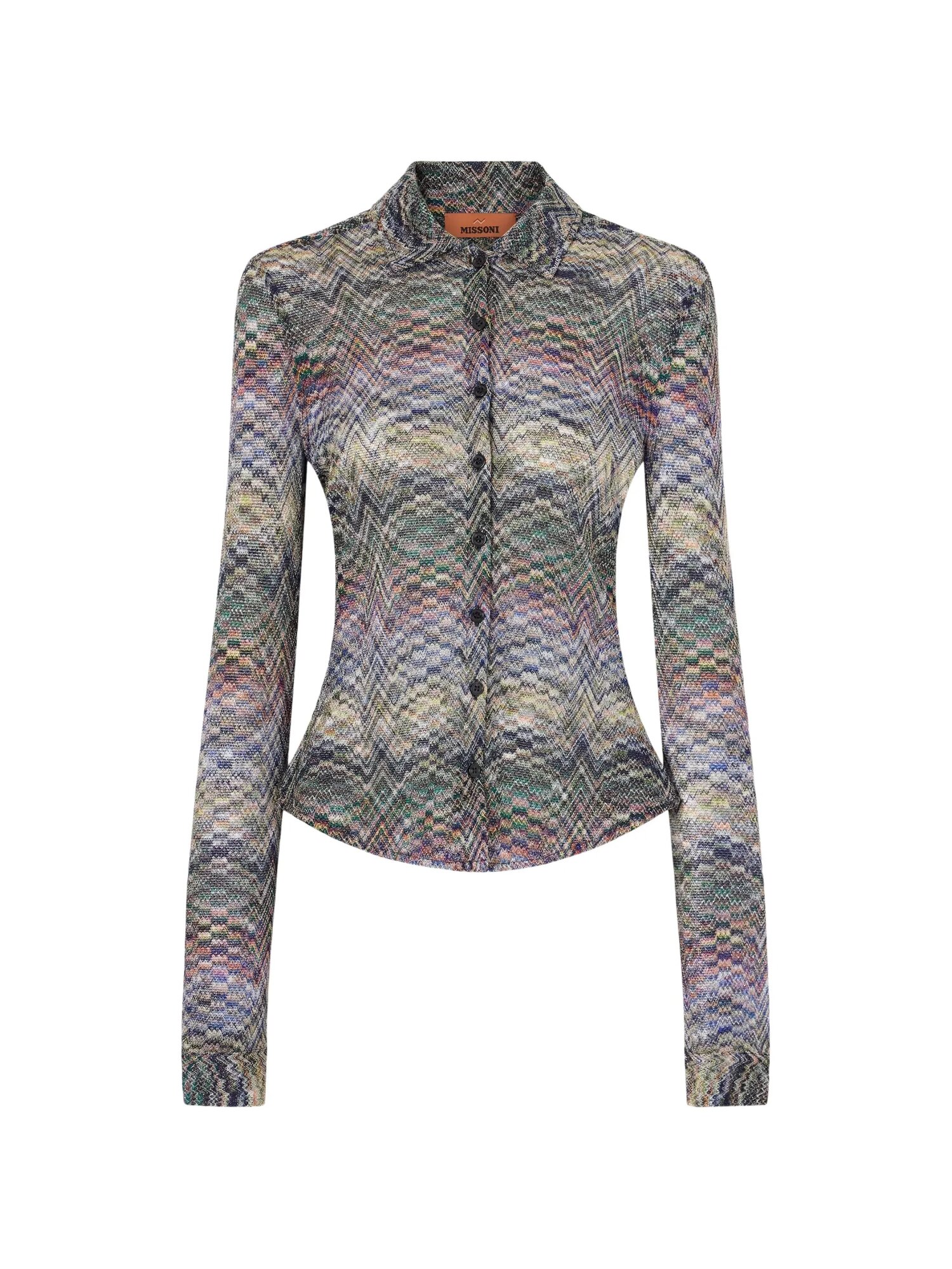 Рубашка Zigzag-knit button-down shirt