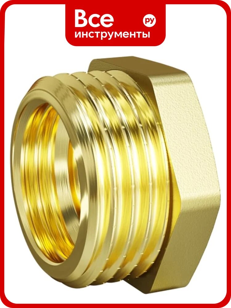 Футорка LD PRIDE, DN50×32 (2"НР × 1 1/4" ВР), латунь, с биркой, LD.65.517.50×32