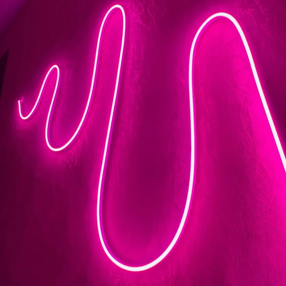 Неоновая гибкая светодиодная лента на батарейках Розовый, Pink, 1m