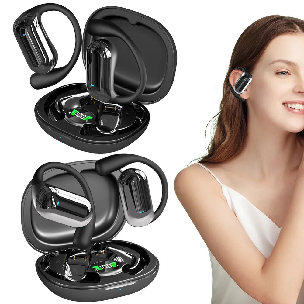 Milochic Наушники беспроводные с микрофоном Q16S, Bluetooth, USB Type-C, черный