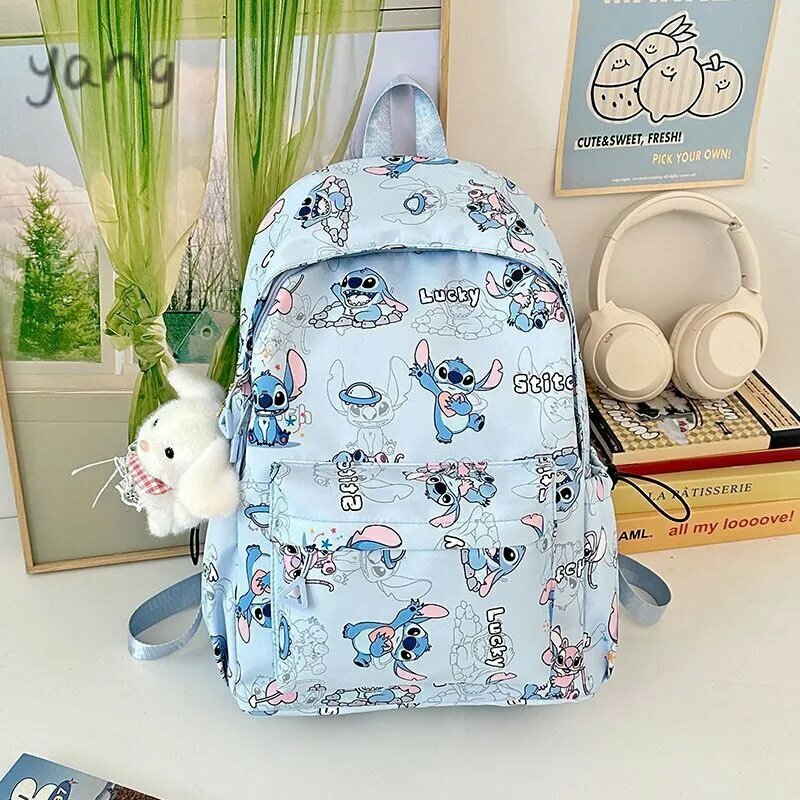 Школьный рюкзак Стич Lilo & Stitch, милый женский рюкзак из оксфорда, повседневный рюкзак для учебы и прогулок