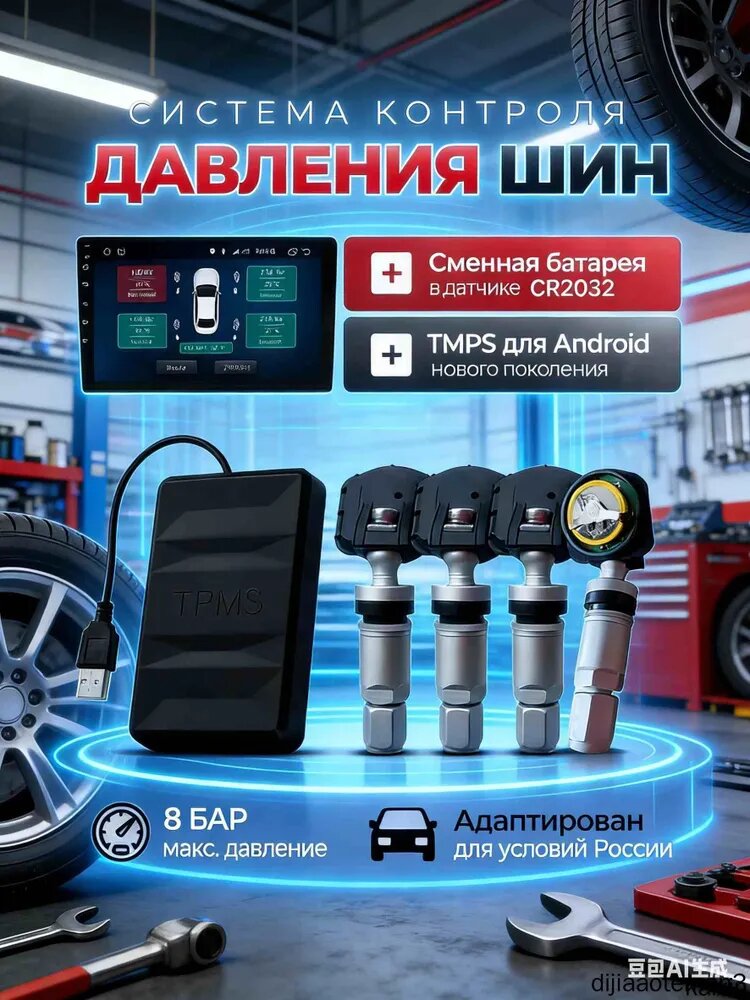 Датчик давления шин, арт. TPMS_Android_сменная батарея