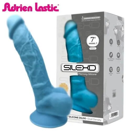 Adrien Lastic Фаллоимитатор SileXD Model 1, голубой (17.6 см х 3.5 см)