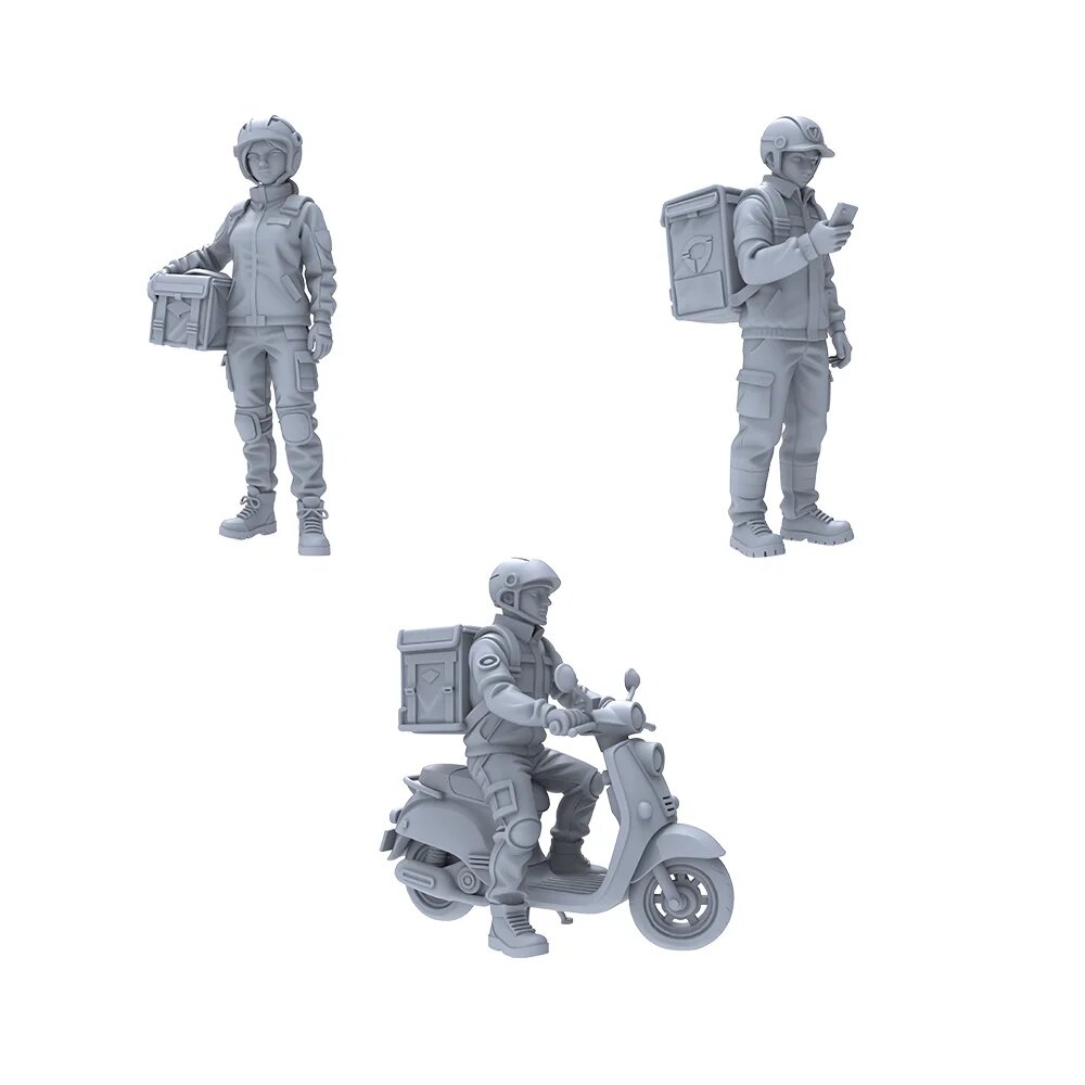 Набор миниатюрных моделей курьерских скутеров 1/64 1/72 для покраски