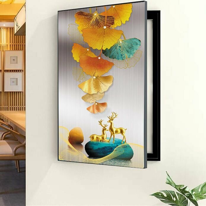 Декоративная крышка для электросчетчика 30x40 см: боковое открывание, абстрактный дизайн, влагостойкий материал