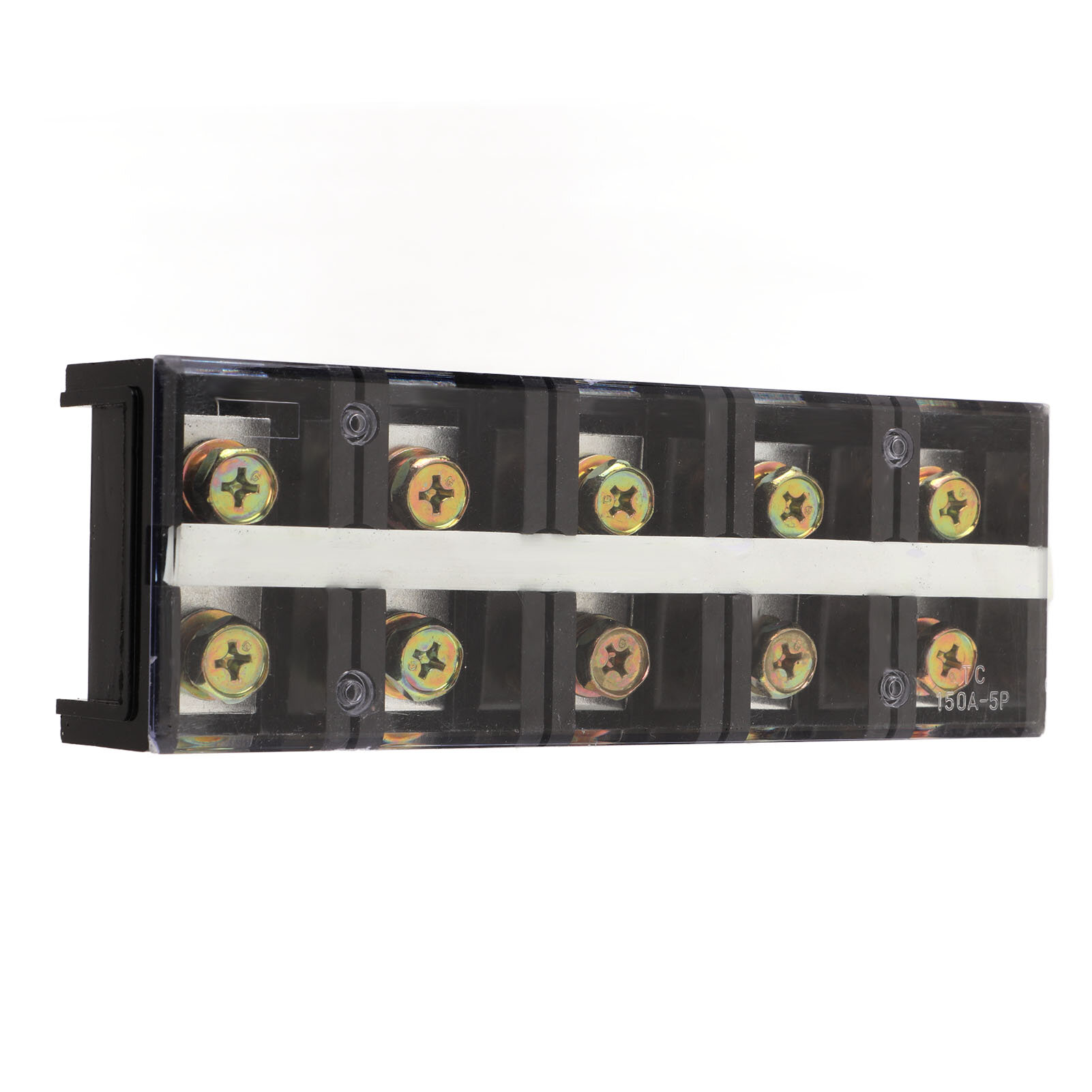 Клеммная колодка с креплением на провод 150 А, 600 В, утолщенная, двухрядная, с прозрачной крышкой, для освещения моста, 5 позиций (2005)