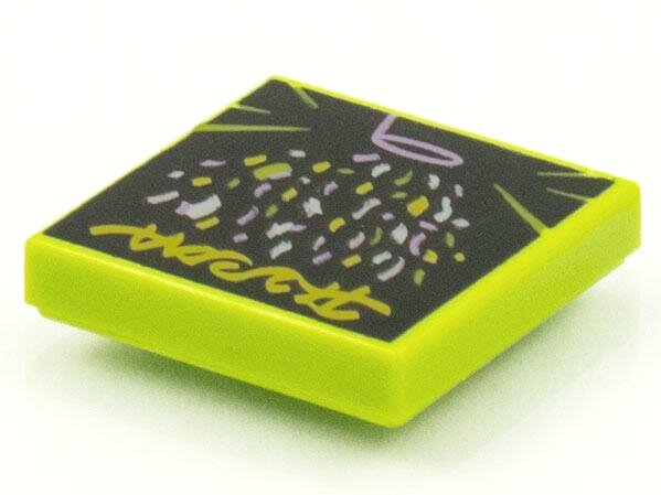Деталь Lego 3068pb1552 Tile 2 x 2 with BeatBit Album Cover - Cone of Pastel Confetti Pattern