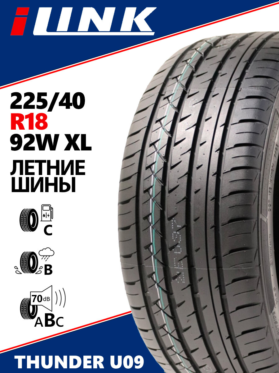 Летние шины iLink Thunder U09 225/45 R18 95W XL асимметричный, ненаправленный протектор