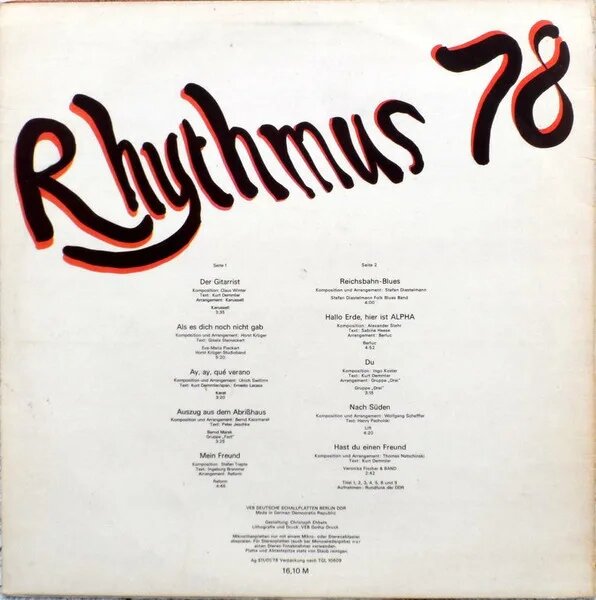 Various - Rhythmus '78 VG+ — фото 1