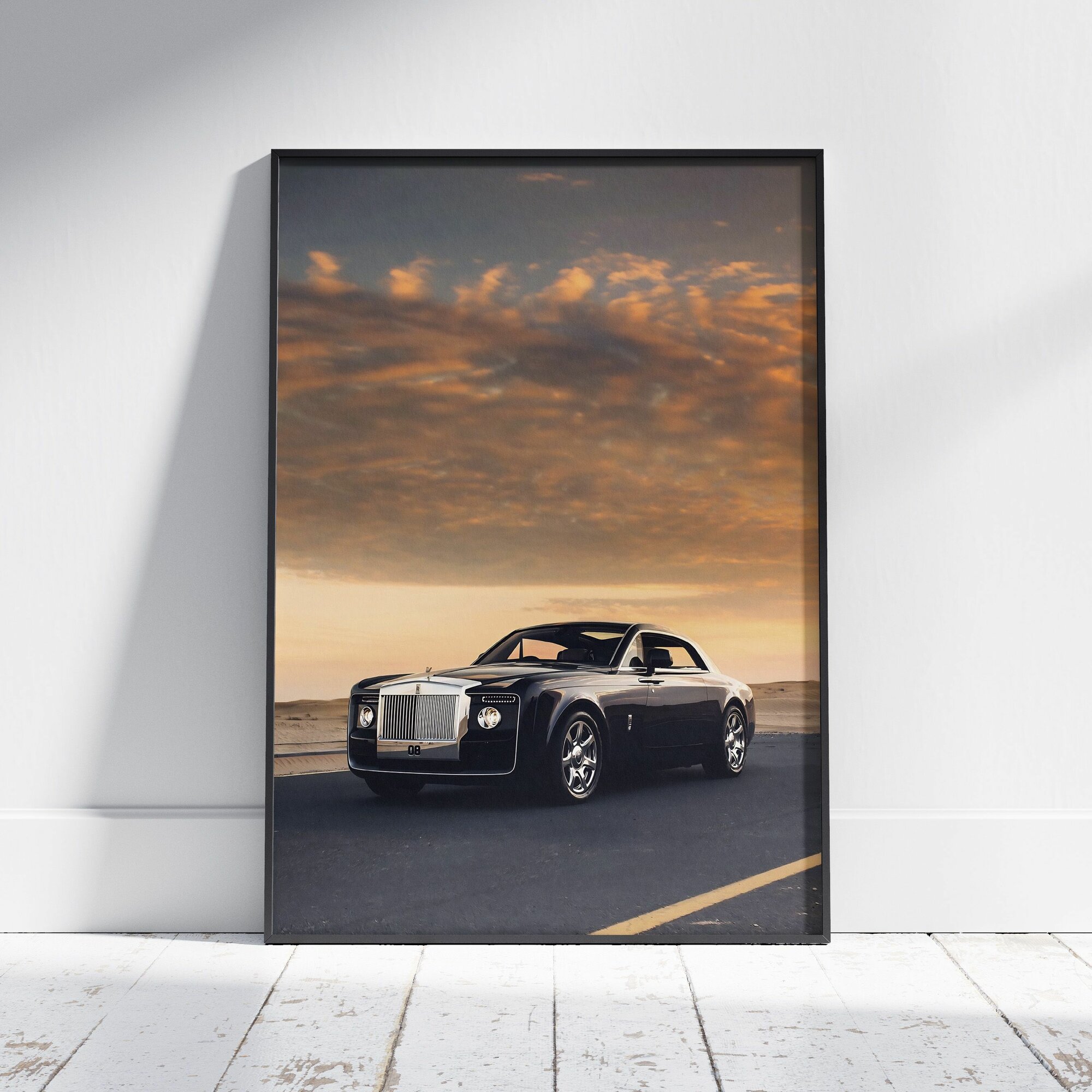 Плакат на стену для интерьера Спорткар (Rolls Royce Sweptail) - Постер по спортивным гоночным машинам автомобилям формата А4 (21x30 см)
