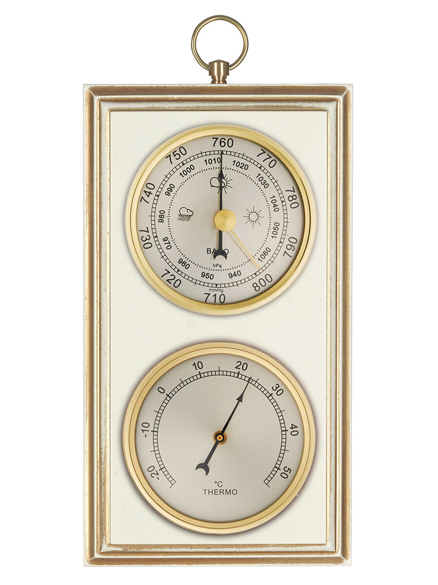 Барометр настенный Бриг БМ92003-1-ЭП с термометром. Натуральное дерево.