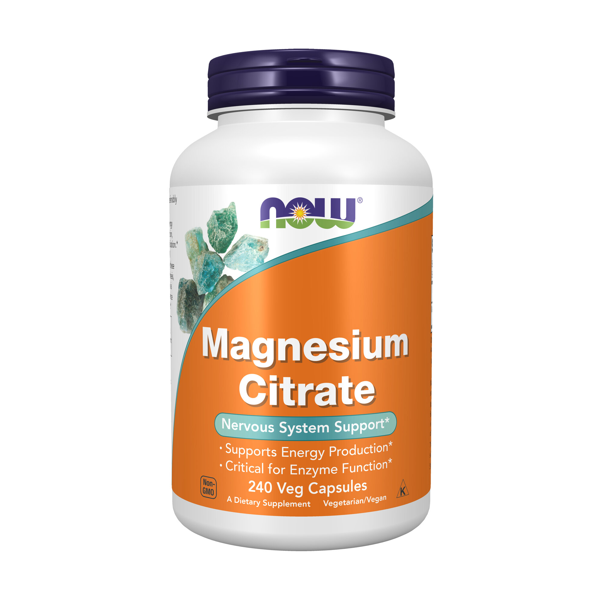 NOW Magnesium Citrate, Магний цитрат, 240 капсул, Витамины для зубов и костей, для нервной системы, для энергии