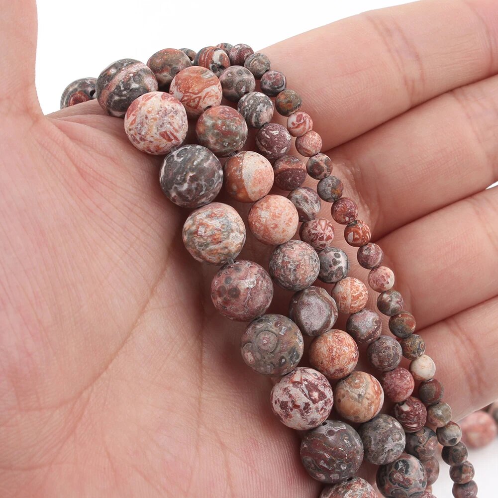 Матовые агаты бусины GMB724 4/6/8/10 мм 10mm 34-36pcs beads, Leopard Skin Jasper