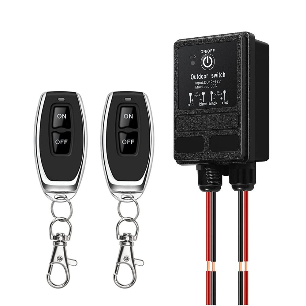 Wireless Relay Switch 12V Remote Control Switch DC12V/24V/48V/72V 30A Relay
