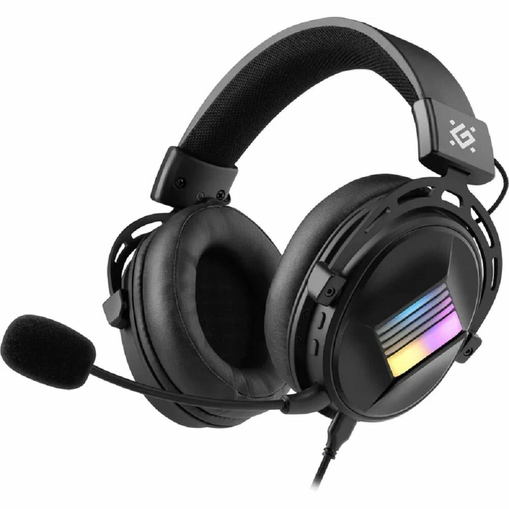 Defender Наушники Игровая гарнитура Flux черный, RGB, провод 2 м 62480