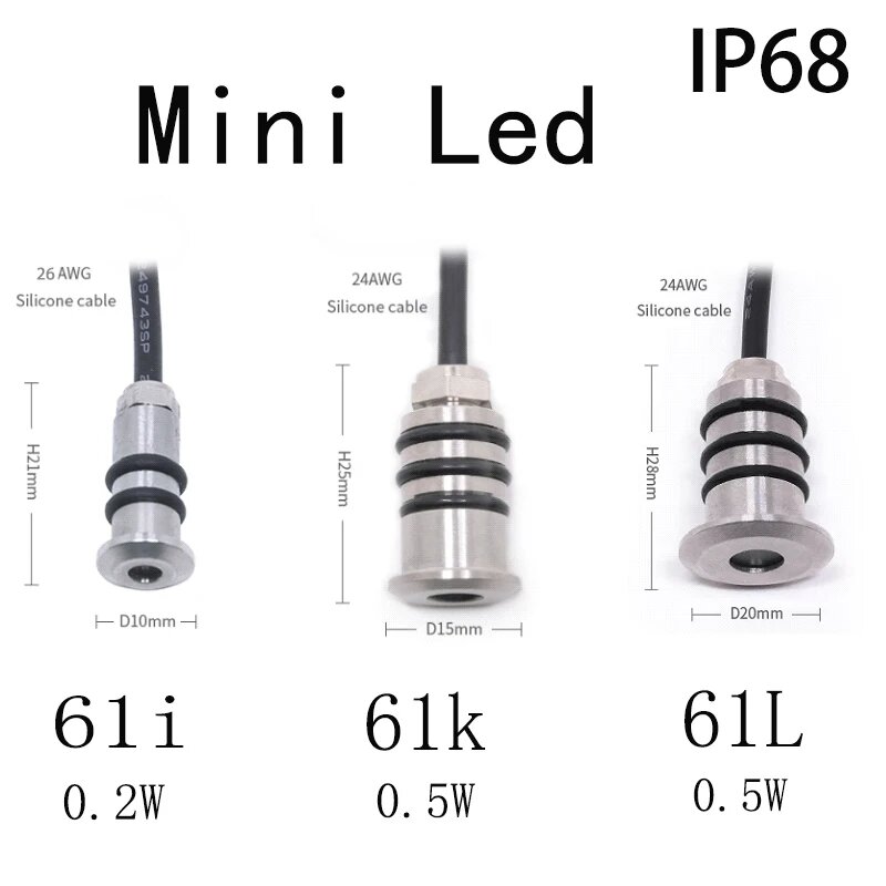 Подземный светильник Ohlite 12В, 3000K Warm White, 12V 61i-0.2w