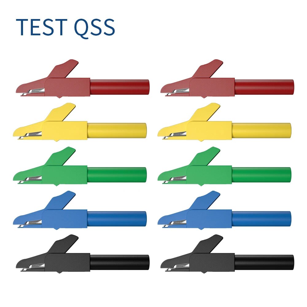 Изоляционные зажимы "крокодил" QSS, цвет 5 color x2