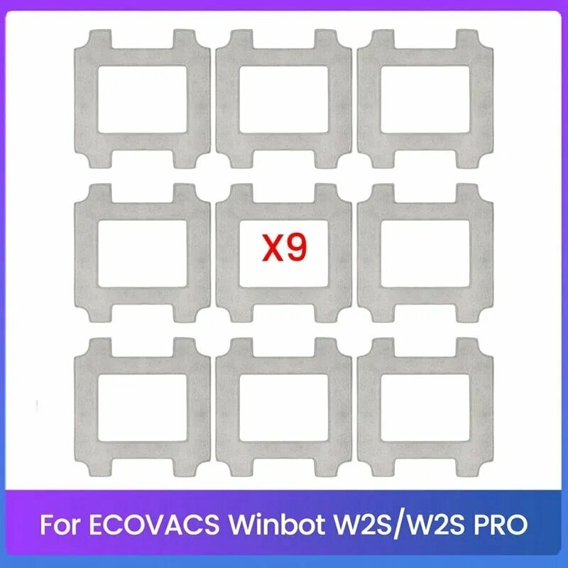 9 тряпок для окон для робота-пылесоса Ecovacs Winbot W2S/ W2S PRO