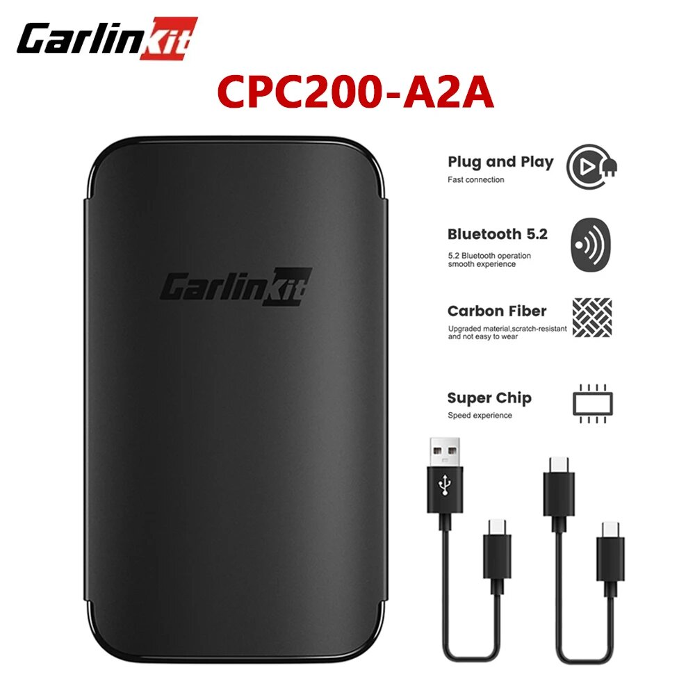 Адаптер Carlinkit CPC200-A2A CCPM проводной для беспроводного Carplay 5,8 ГГц OTA обновление быстрая передача данных Plug and Play аксессуары