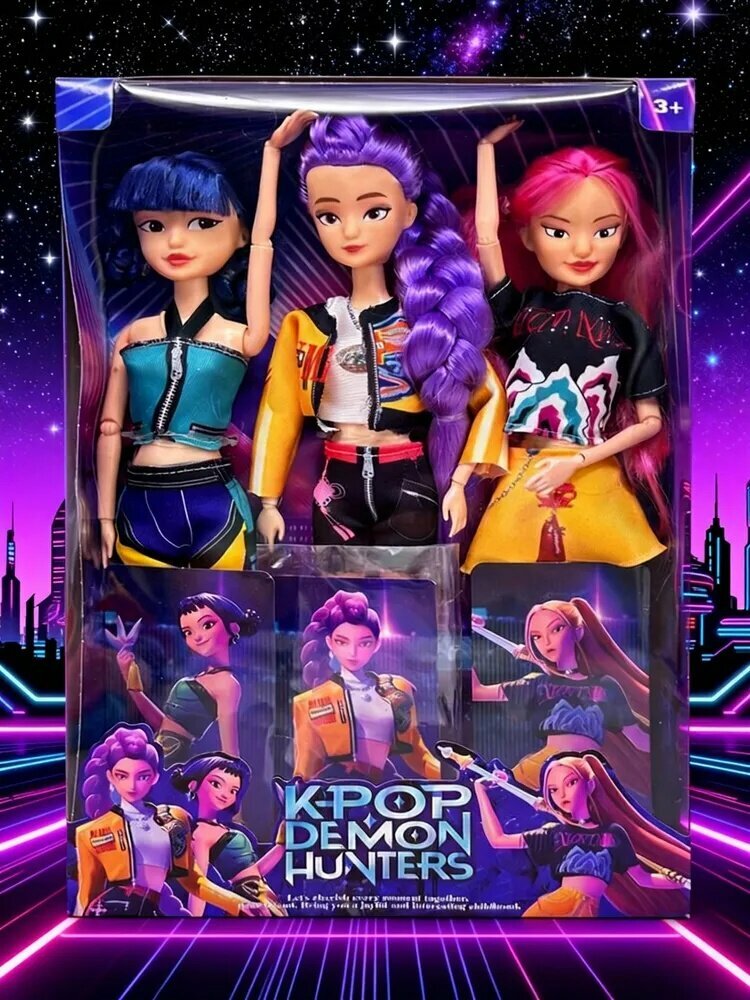 Набор фигурок-аниме "Охотники на демонов K-pop": 3 куклы Руми, Мира и Зои, размер 11,5-12 дюймов, с подвижными суставами, коллекционные фигурки для фанатов, детей, для настольного декора