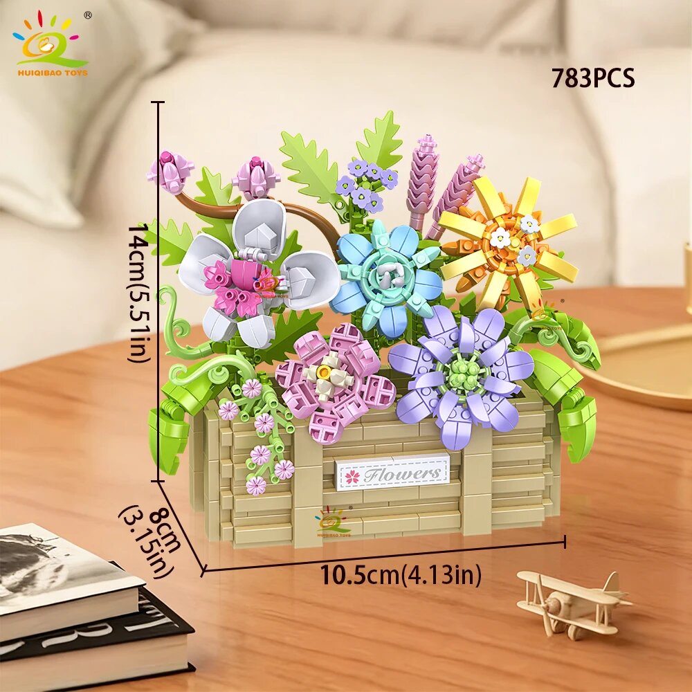 Набор микро-блоков HUIQIBAO HQBflower, Цвет: No.12, с коробкой