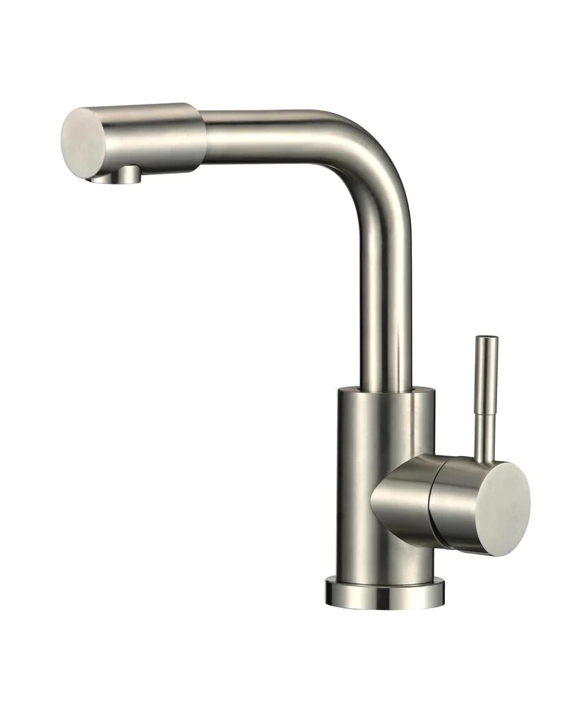 Смеситель для кухни Fmark FS26029 с поворотным изливом, матовый, однорычажный, сатин, нержавеющая сталь, с керамическим картриджем