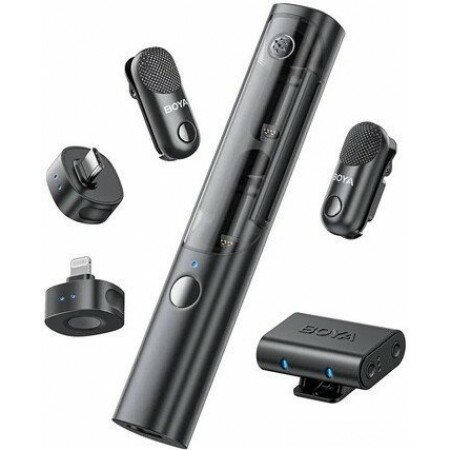 Радиосистема BOYA "Magic-02", для смартфонов, с USB Type-C, Lightning, радиус действия до 100м