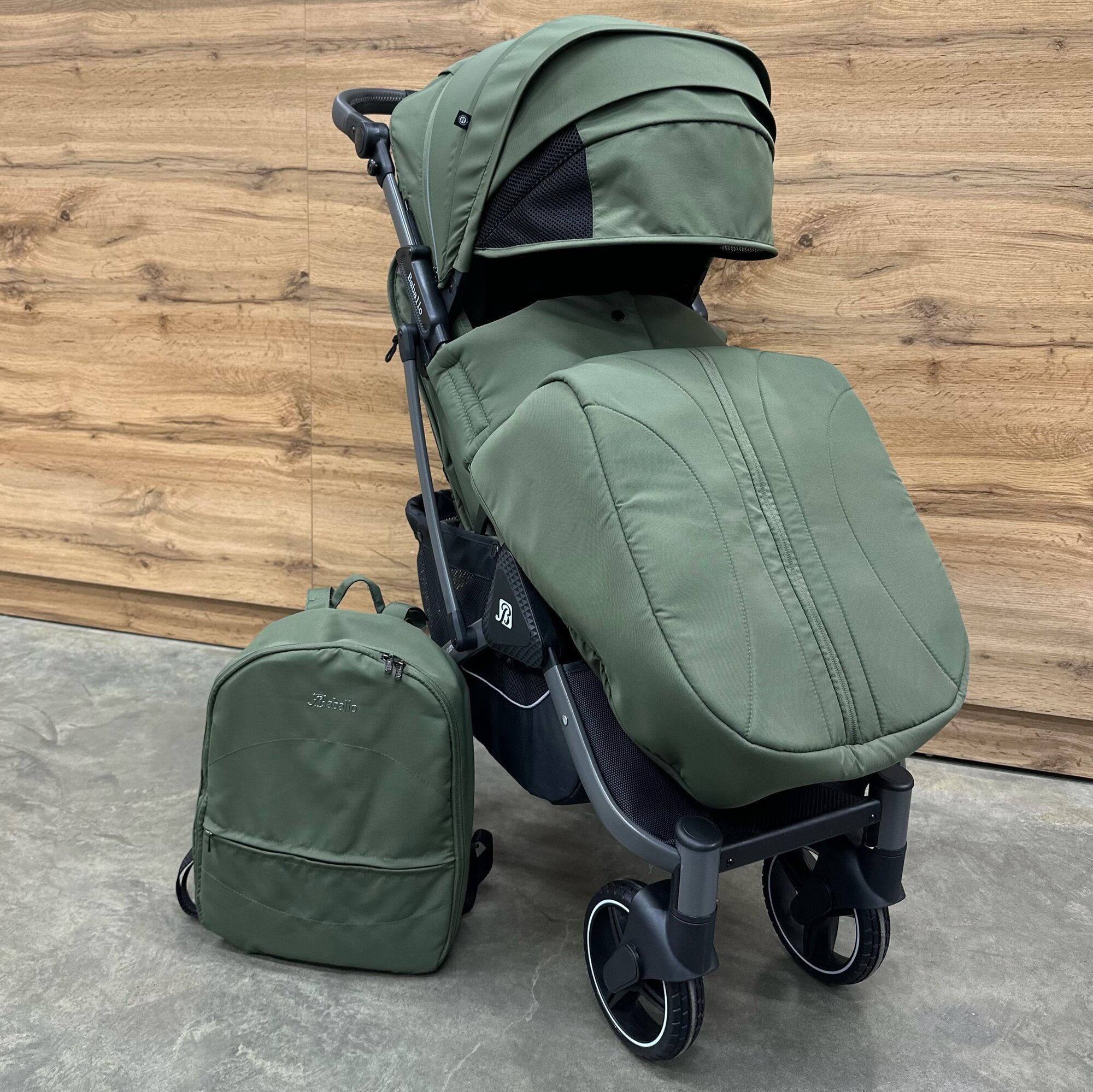 Прогулочная коляска BREND BABALLO ORIGINAL FUTURE 2026, цвет зеленый, серая рама