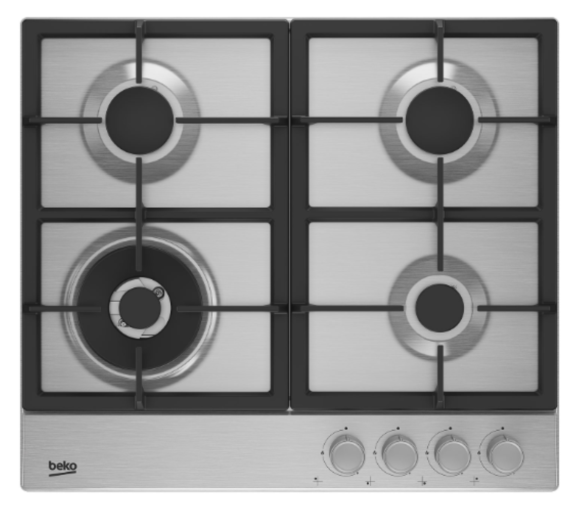 Варочная панель Beko BHGM6422K5WX, газ на металле, механическое управление