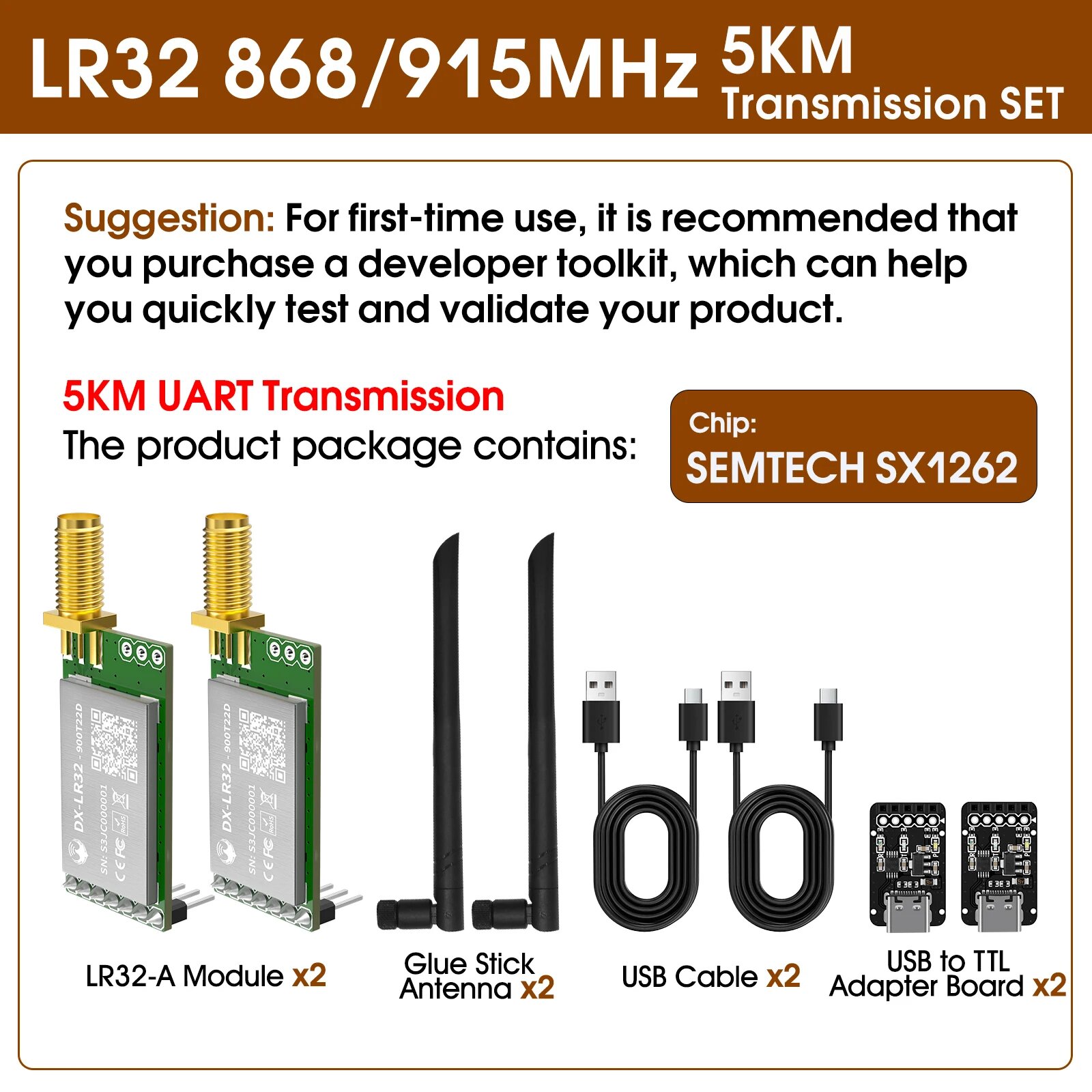 LR32 868/915MHz 5KM Transmission Set