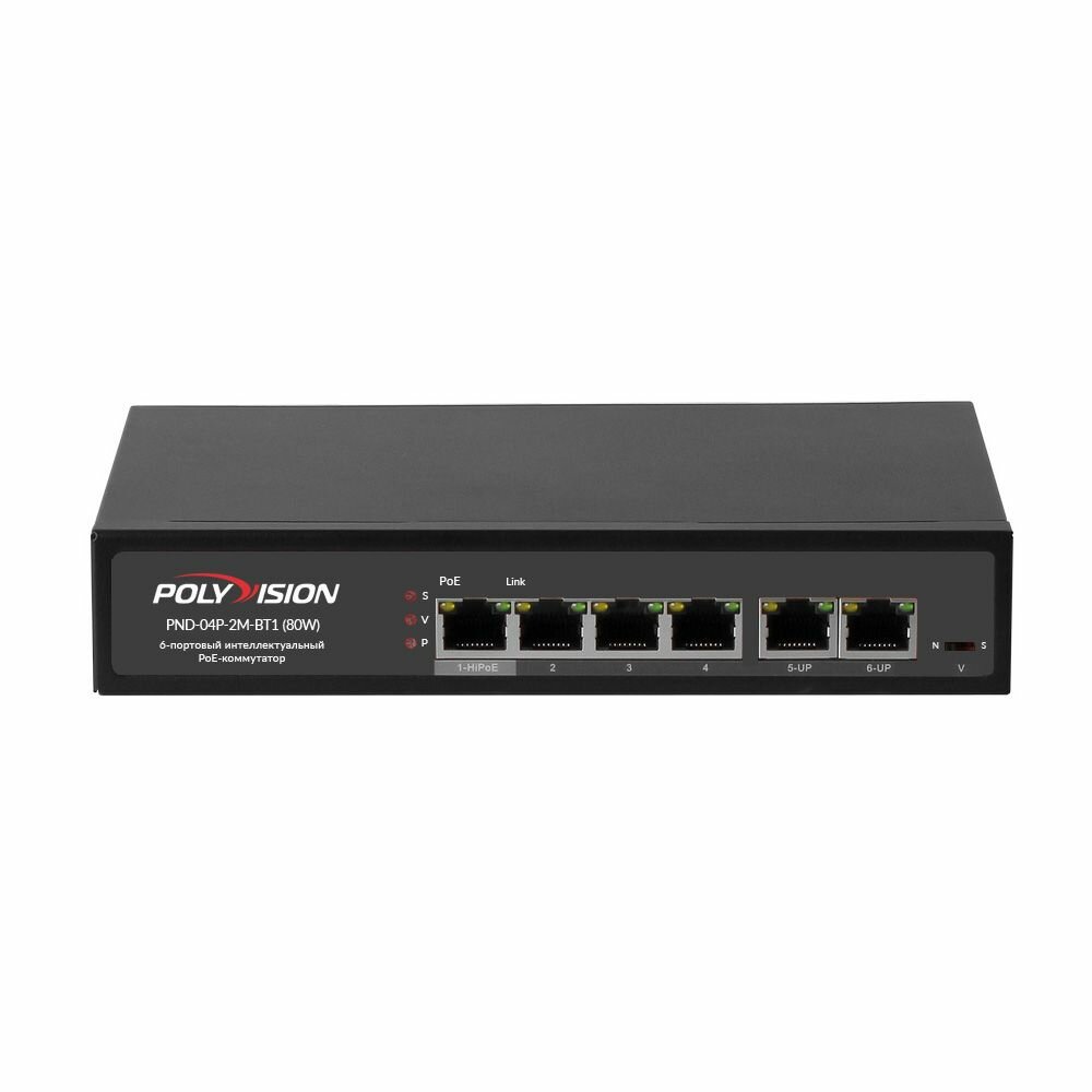 Polyvision PND-04P-2M-BT1 (80W) Коммутатор POE