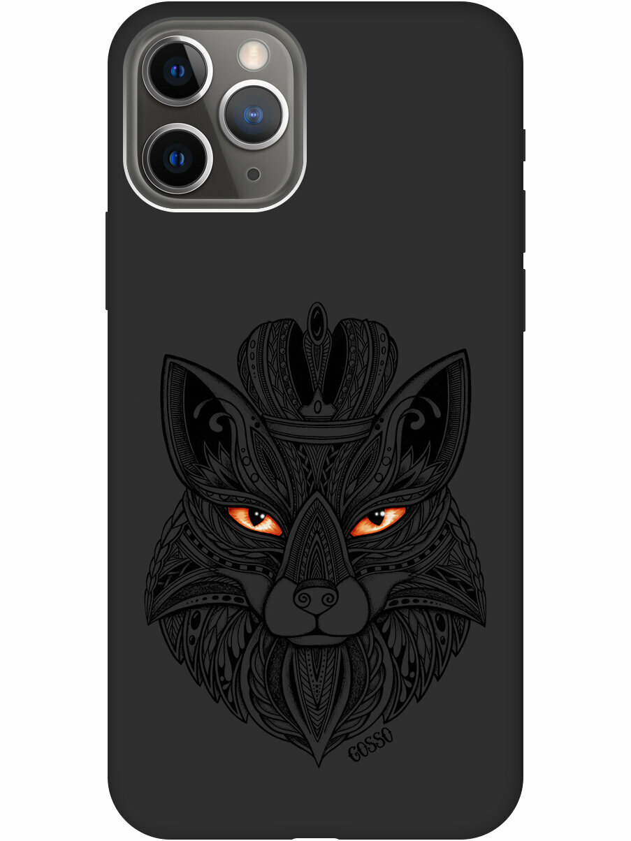 Силиконовый чехол на Apple iPhone 11 Pro / Эпл Айфон 11 Про с рисунком "Fox Queen" Soft Touch черный